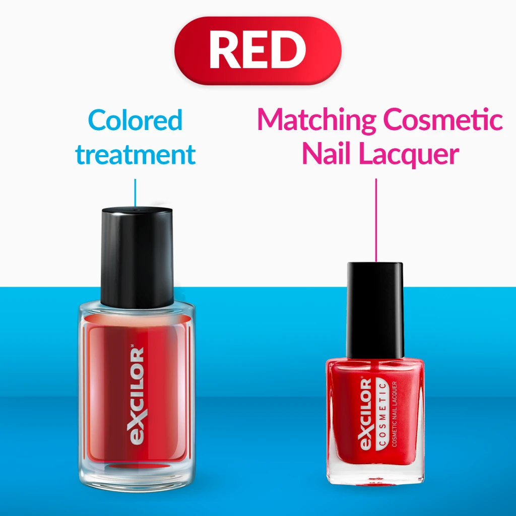 Excilor Ultra Color Red: Treats and covers the nail